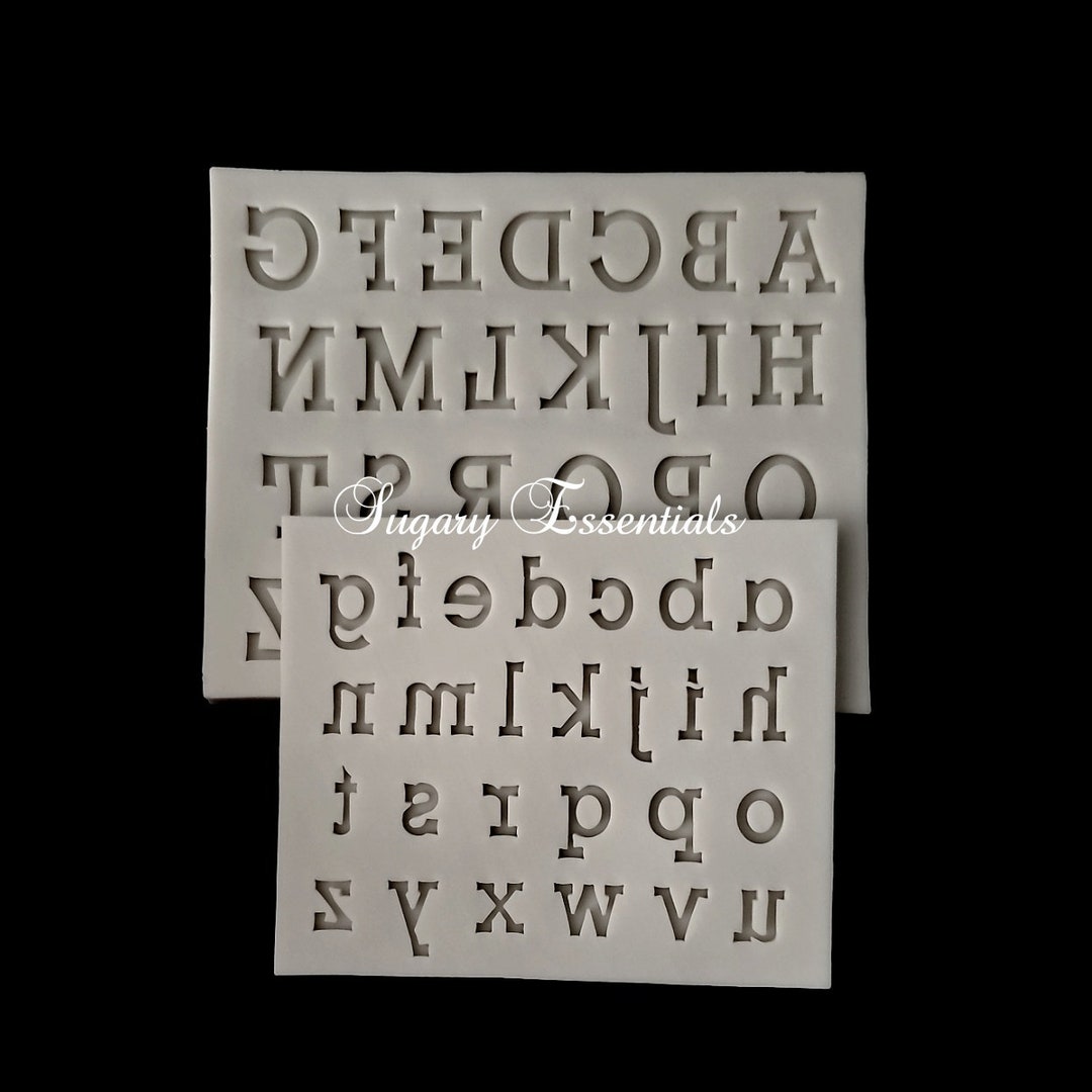 2 Pcs. Block Font Alphabet Mold - Etsy