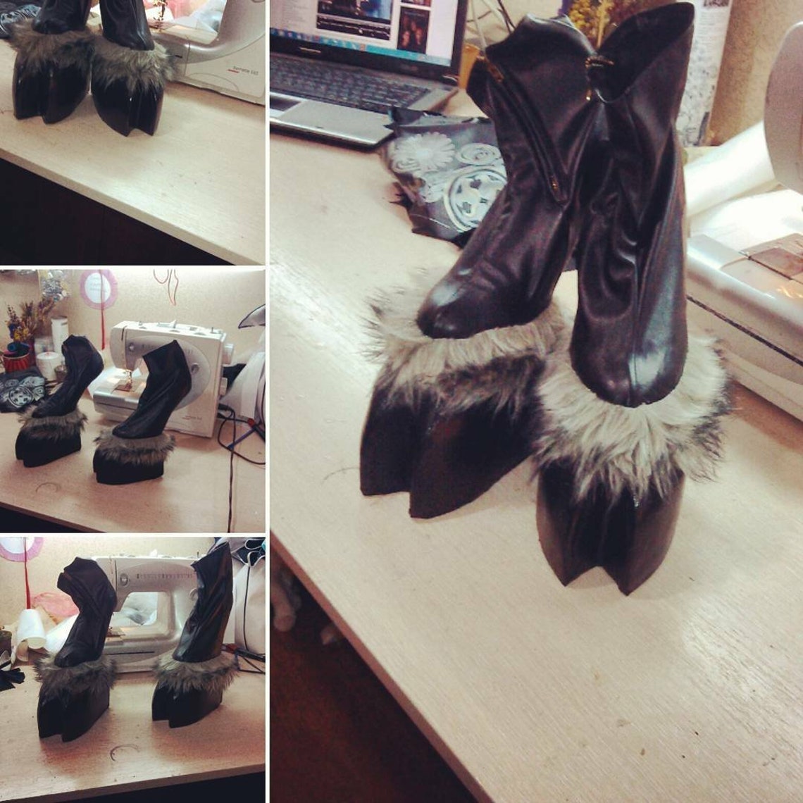 Black Hooves Devil Demon Feet Adult Shoe Costume Draenei | Etsy