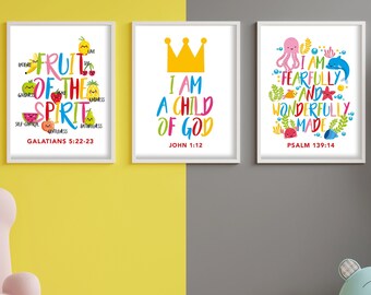 Scripture Posters BUNDLE Kids Bible Verses Printable Wall - Etsy