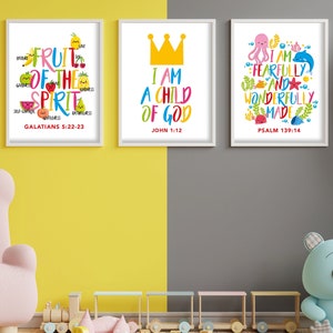 Personalised Bible Verse Name Print, Christian Nursery Name Art ...