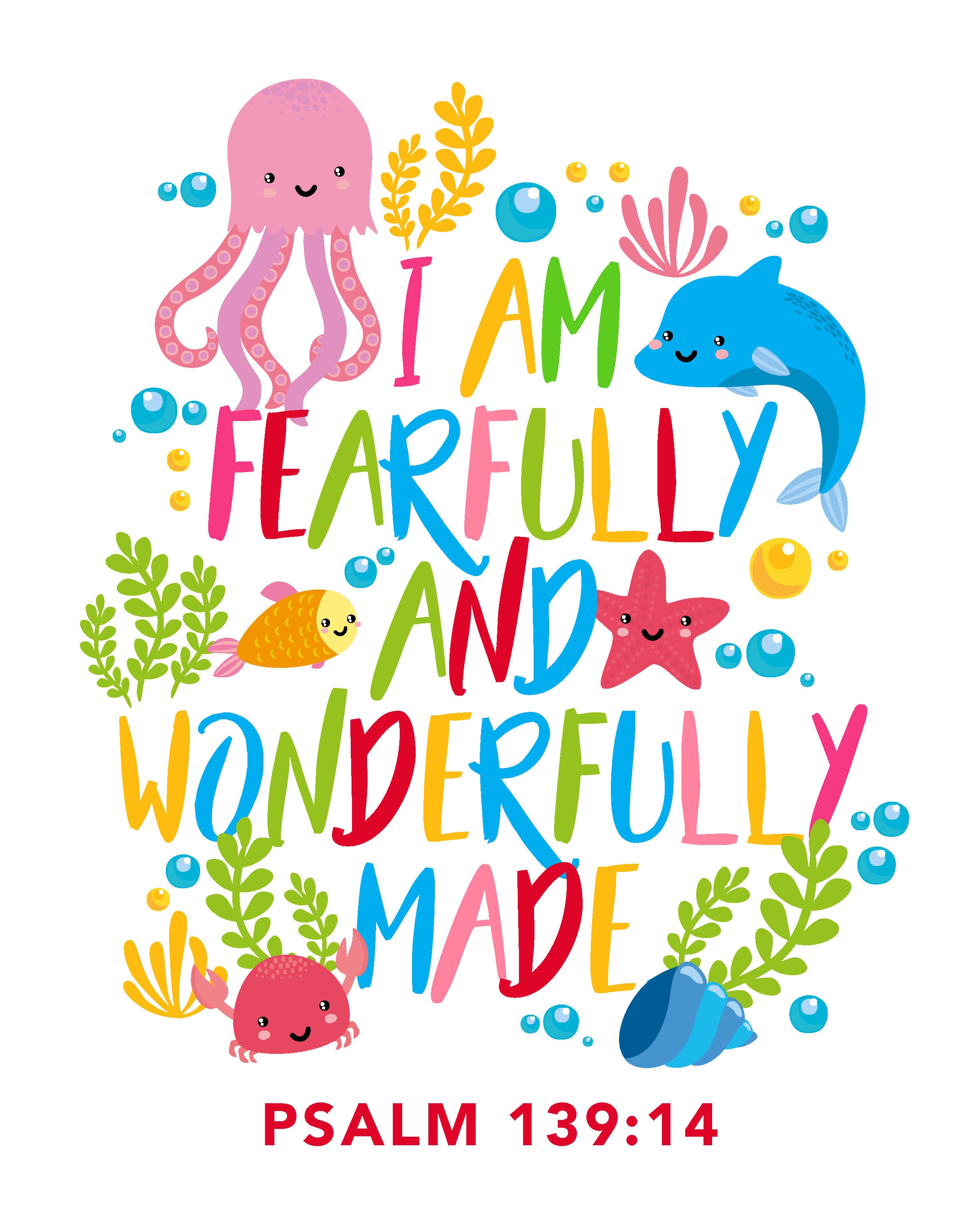 I Am Fearfully and Wonderfully Made 8x10 Inch Print / - Etsy