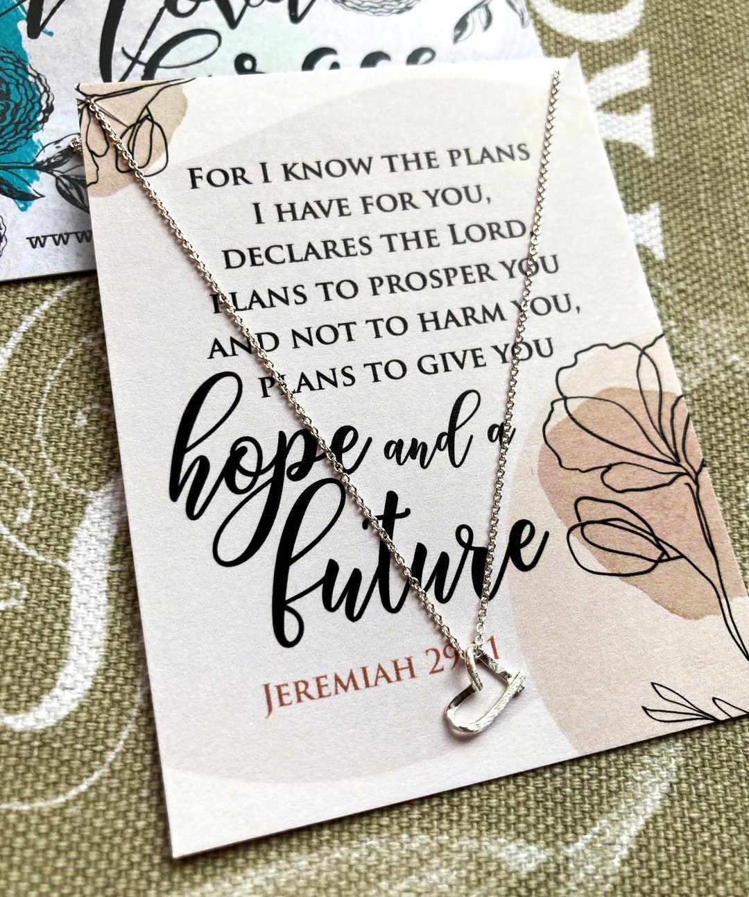 Plans to Give You a Hope and a Future Floating Heart Pendant Necklace ...