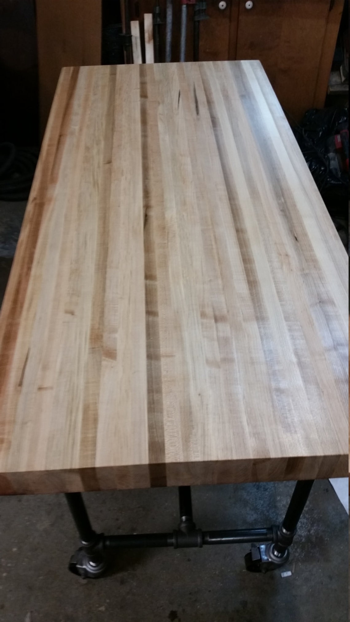 Industrial Butcher Block Island on Pipe Legs - Etsy Canada