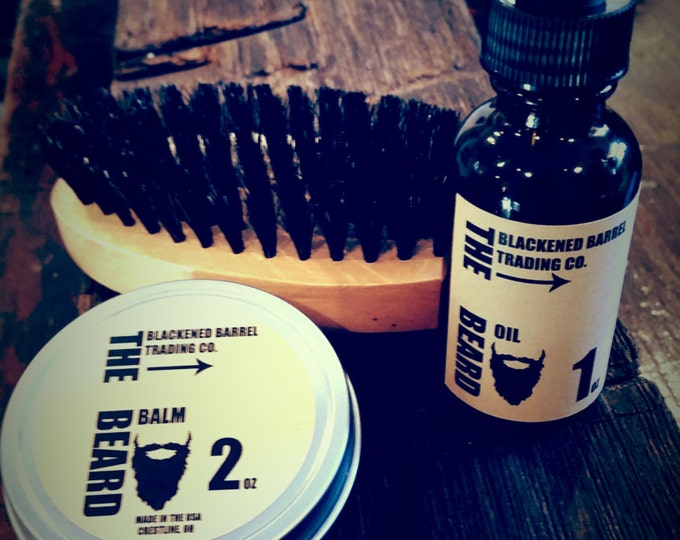 Beard Kit FREE SHIPPING Beard Balm 1oz Oil 2oz Balm Beard Boar Hair ...