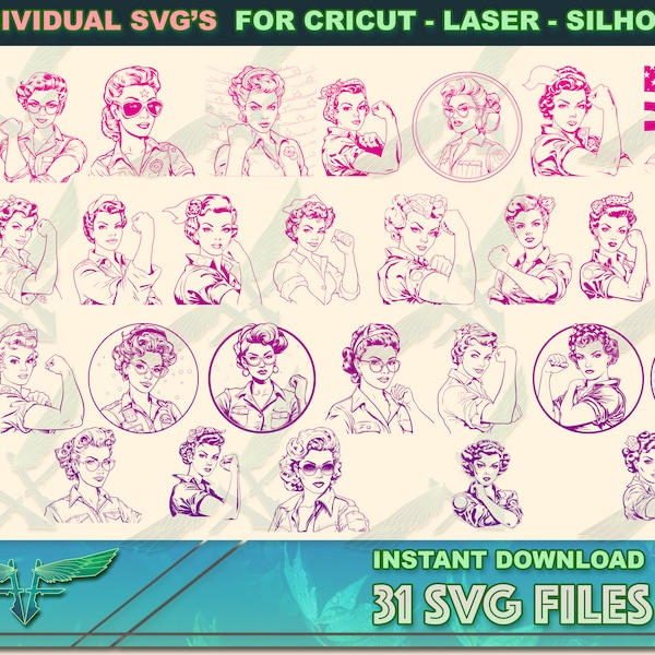 Rosie the Riveter Svg - Etsy