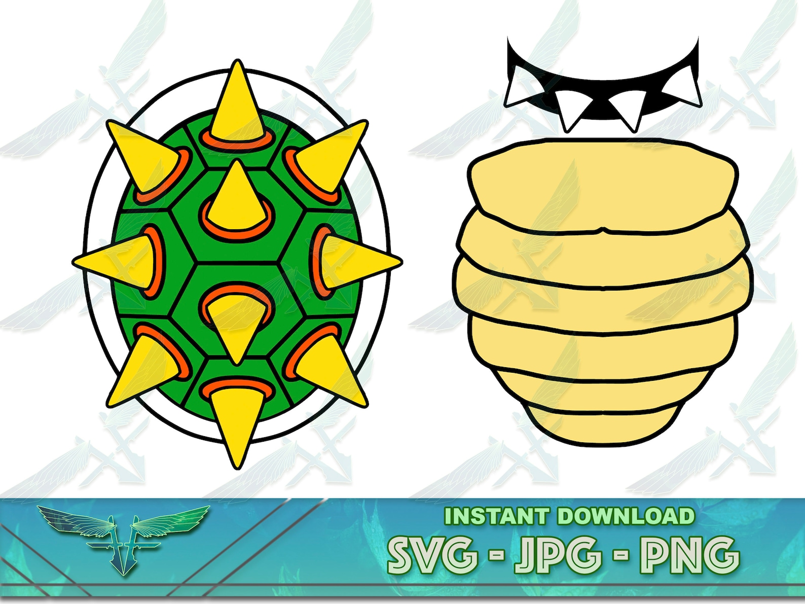 Bowser Costume Svg Birthday Svg Bowser Costume Dragon Shell - Etsy