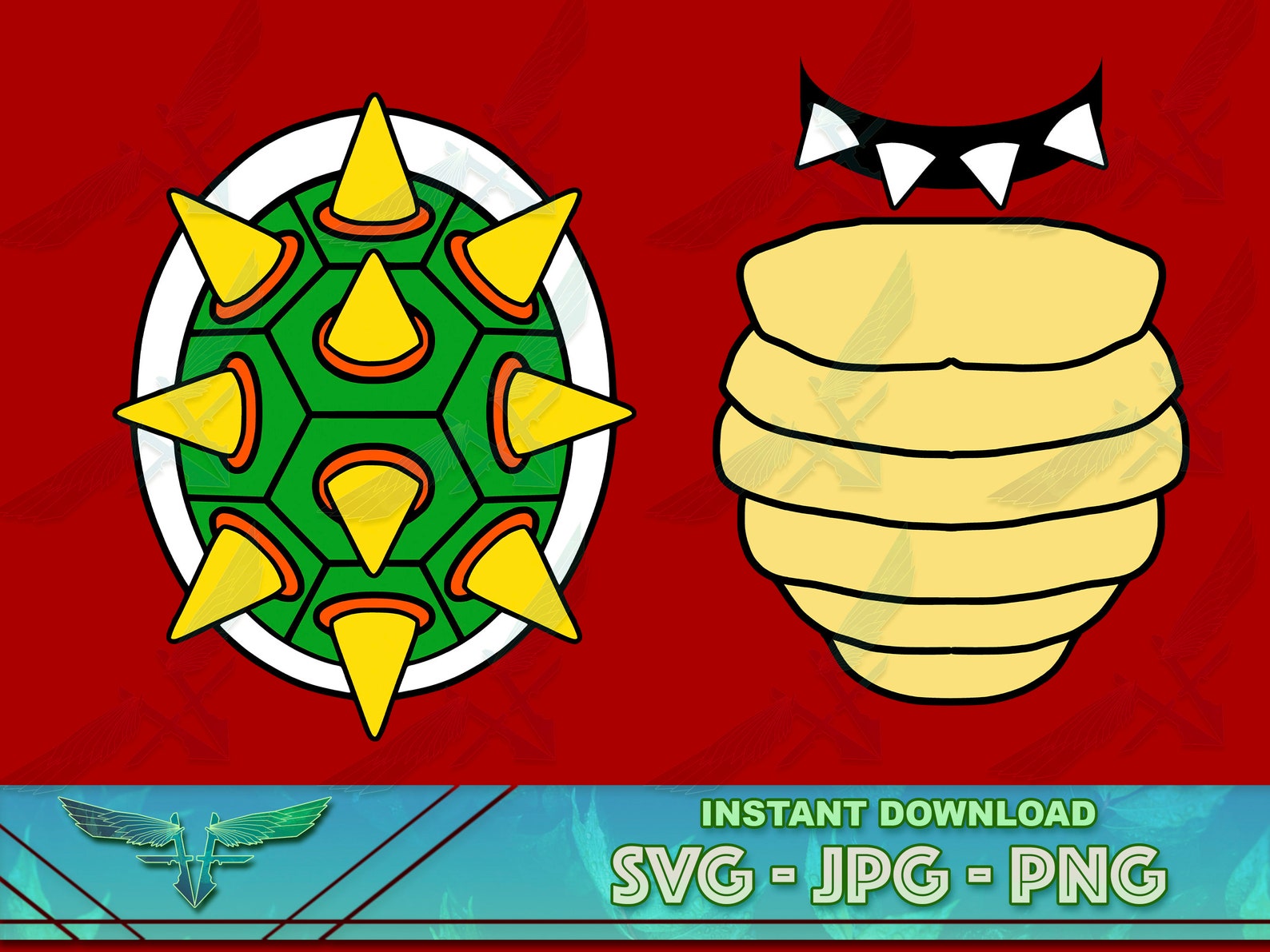 Bowser Costume Svg Birthday Svg Bowser Costume Dragon Shell - Etsy