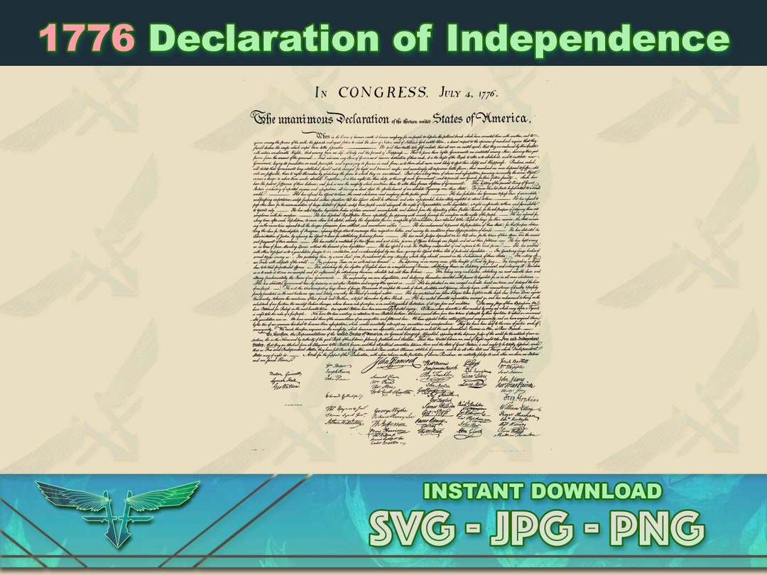 Declaration of Independence Svg, 4th of July Pledge SVG, US Patriotic ...