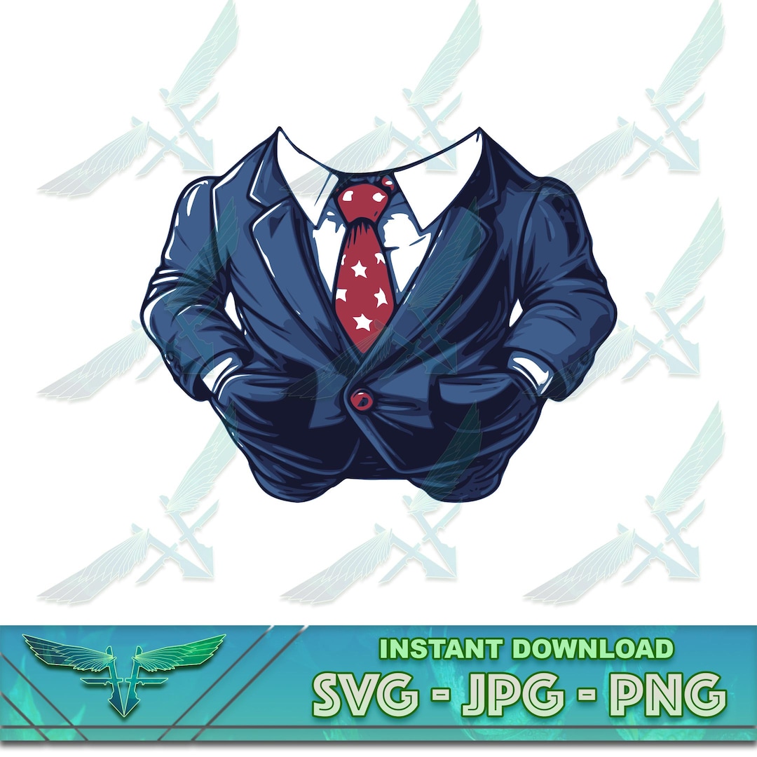 Blue Suit Svg, Blue Suit With Red Tie SVG, Halloween Costume Svg, Power ...