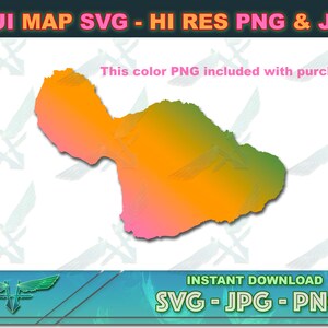 Maui Svg, Map Svg, Hawaii Map, Maui Map, Island Svg, Island Map ...