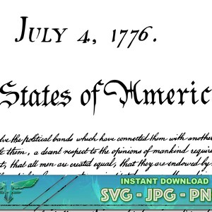 Declaration of Independence Svg, 4th of July Pledge SVG, US Patriotic ...