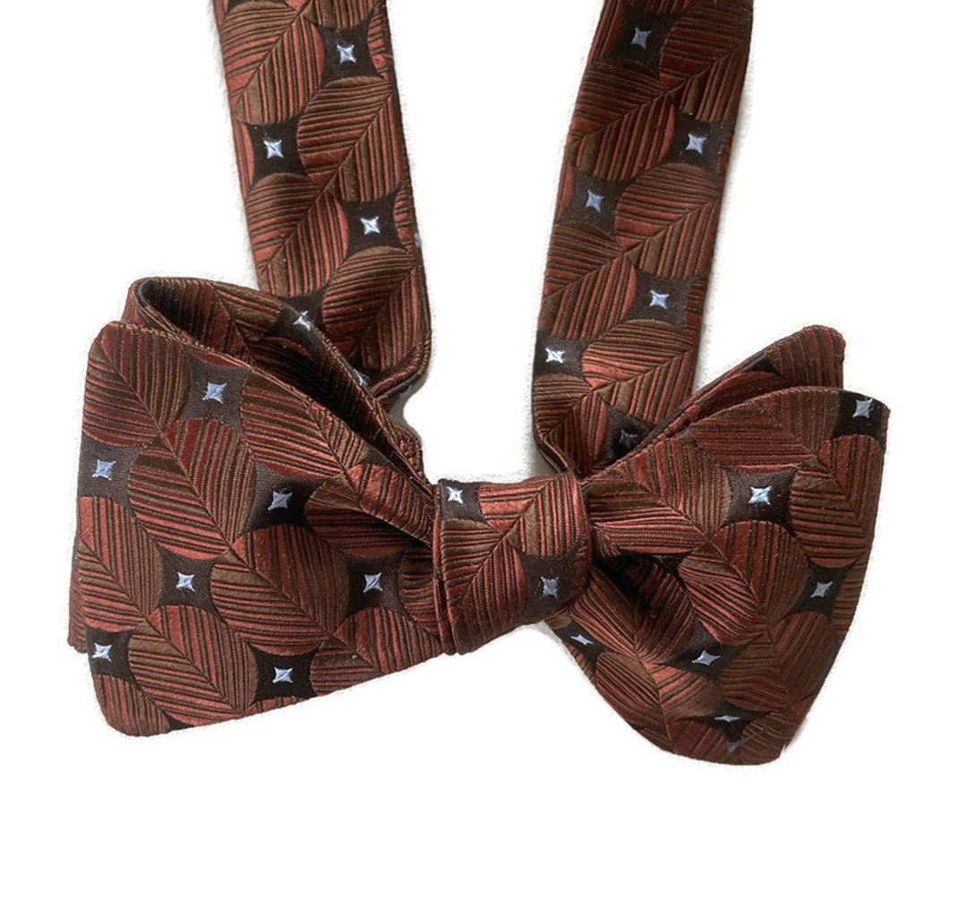 Men's Silk Bow Tie - Copper Sky - One-of-a-kind, Self-tie or Pre-tied ...