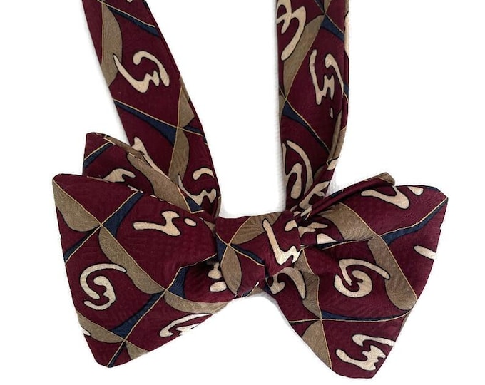 Handcrafted Silk Bow Tie - Doodles - One- Of-a-kind - Pre-tied or Self ...