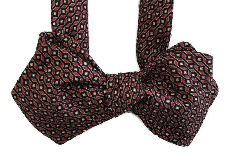 Men's Silk Bow Tie Old School One-of-a-kind, Handcrafted, Self-tie Free ...