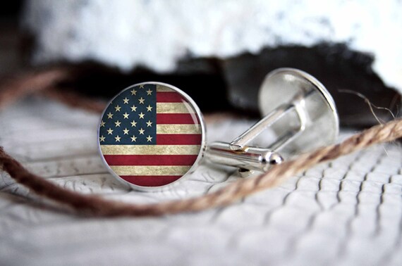 American flag personalized cufflinks cool gifts for men | Etsy