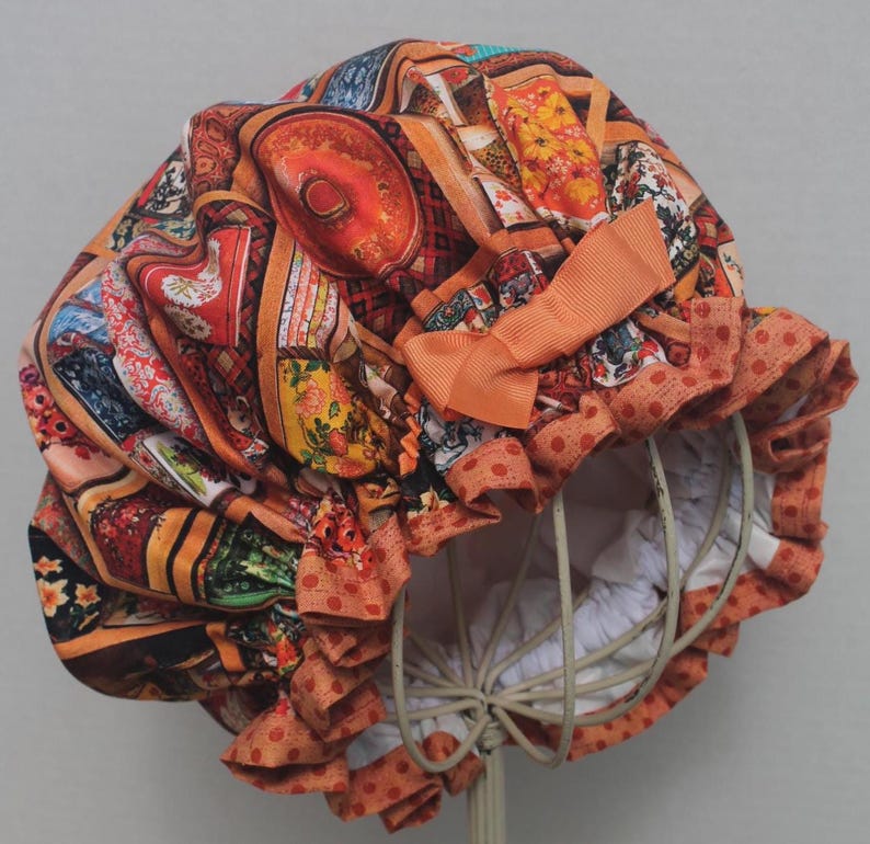 ANTIQUE Collectibles, PREMIUM Cotton Fabric; Ladies Designer Shower Cap ...