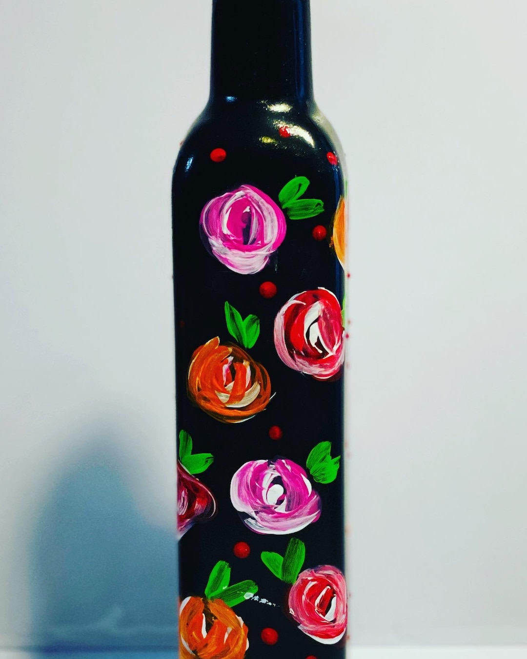 Hand Painted Glass Bottles - Etsy