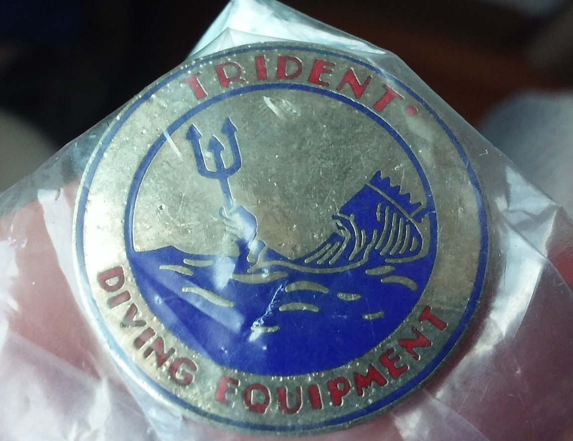 Trident Diving Equipment Jacket Lapel Pin Heavy Patina - Etsy
