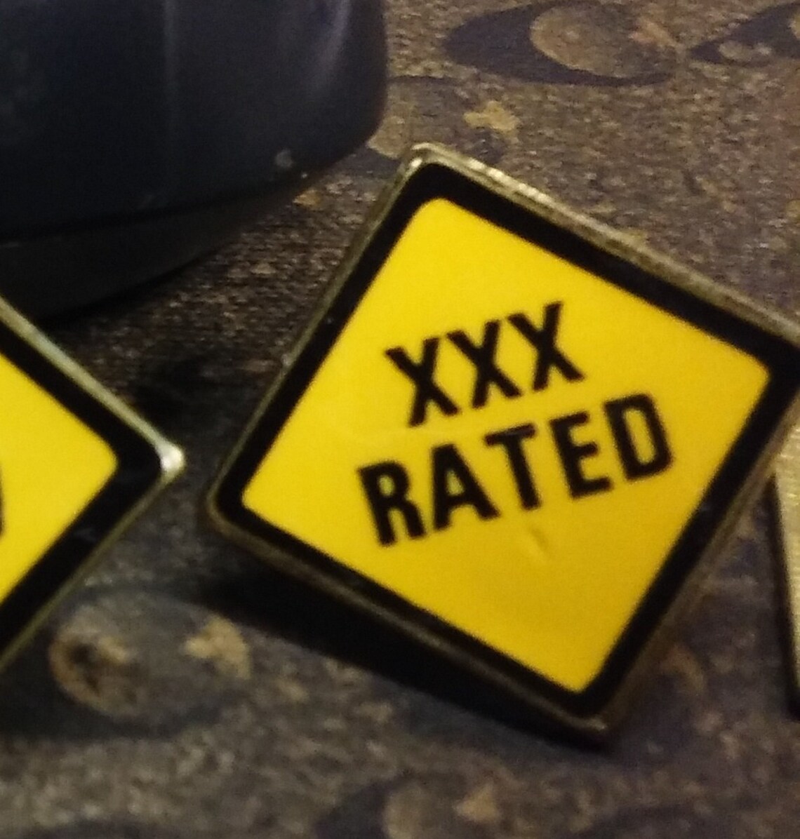 XXX Rated Warning Road Sign Pin Badge Pre-owned | Etsy