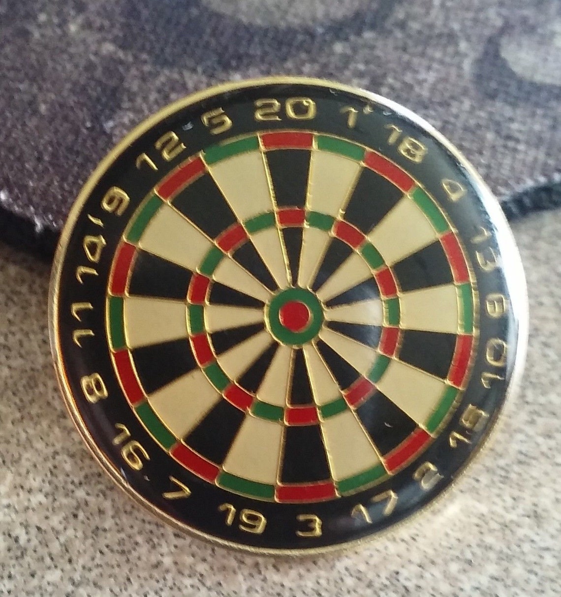 Dart Board Enameled Lapel Pin Pre-owned Black Outer Ring - Etsy