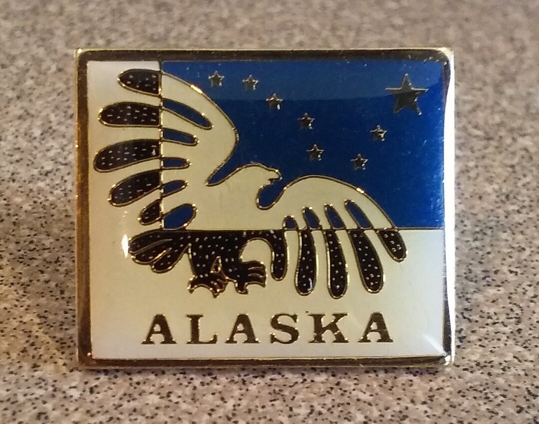 State of Alaska Flag Eagle Enamel Lapel Pin Badge - Etsy