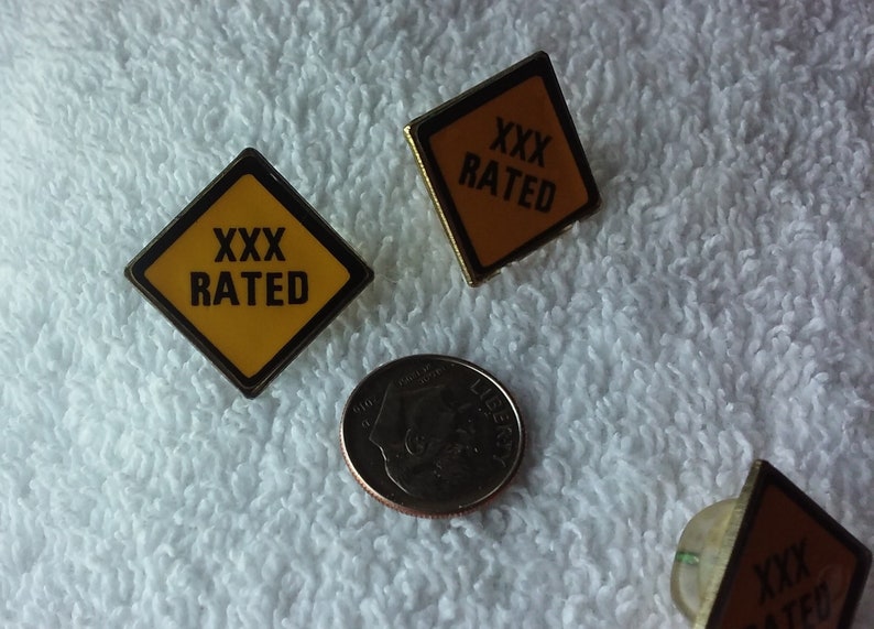 XXX Rated Warning Road Sign Pin Badge Pre-owned - Etsy