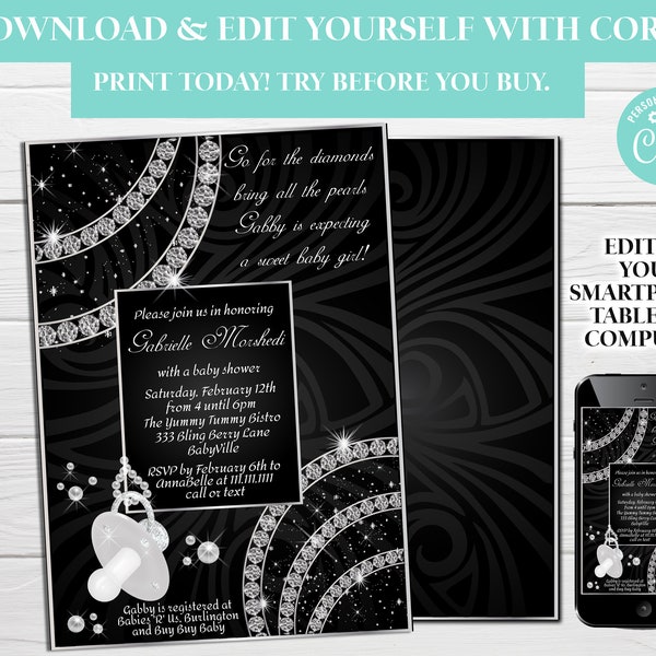 Bling Invitation - Etsy