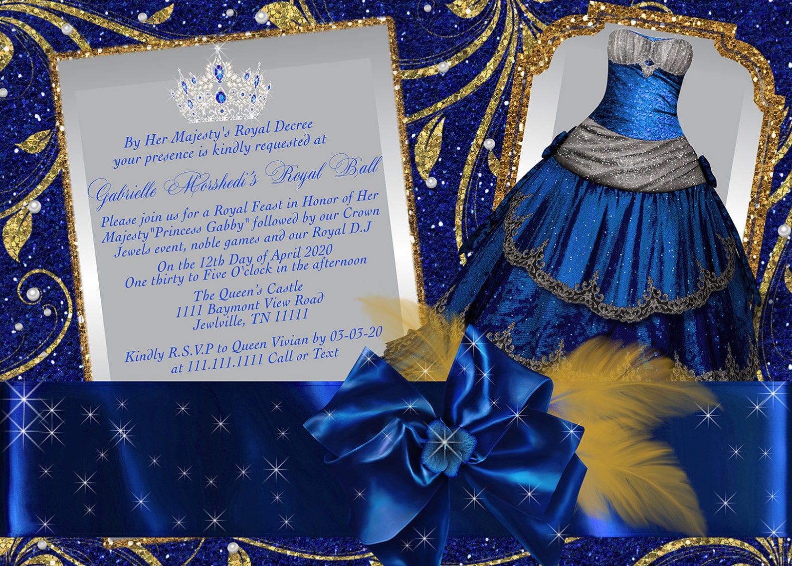 Royal Ball Invitation Princess Party Invitations Cinderella - Etsy