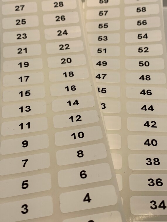 Sequential Number Labels Self Adhesive Numbers 1-500 - Etsy UK