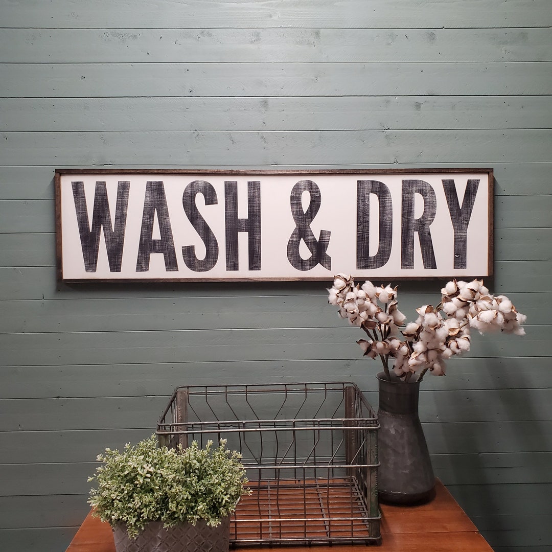 Laundry Room Sign, Wash and Dry Sign, Laundry Room Decor, XL Extra ...