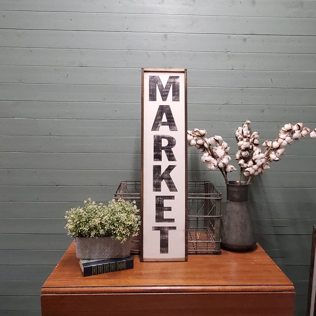 Vertical Wood Sign Custom Wood Sign Market Sign Laundry - Etsy