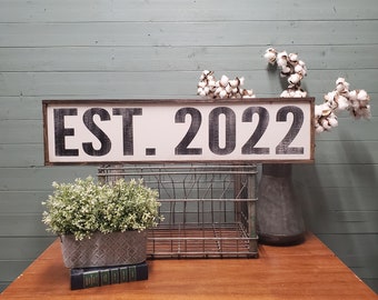 Est 2022 Wood Sign - Etsy