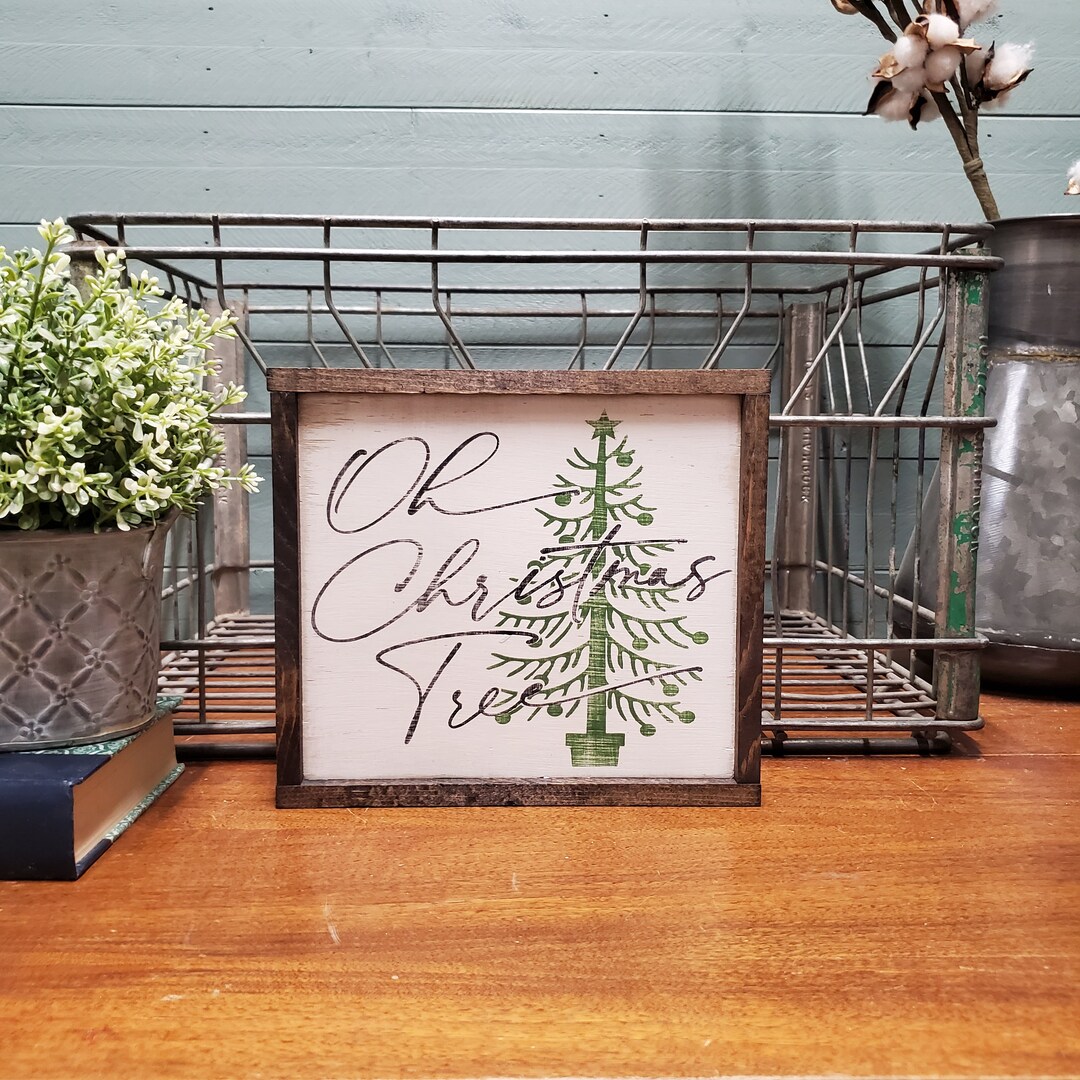 O Christmas Tree, Rustic Holiday Wood Square Sign - Etsy