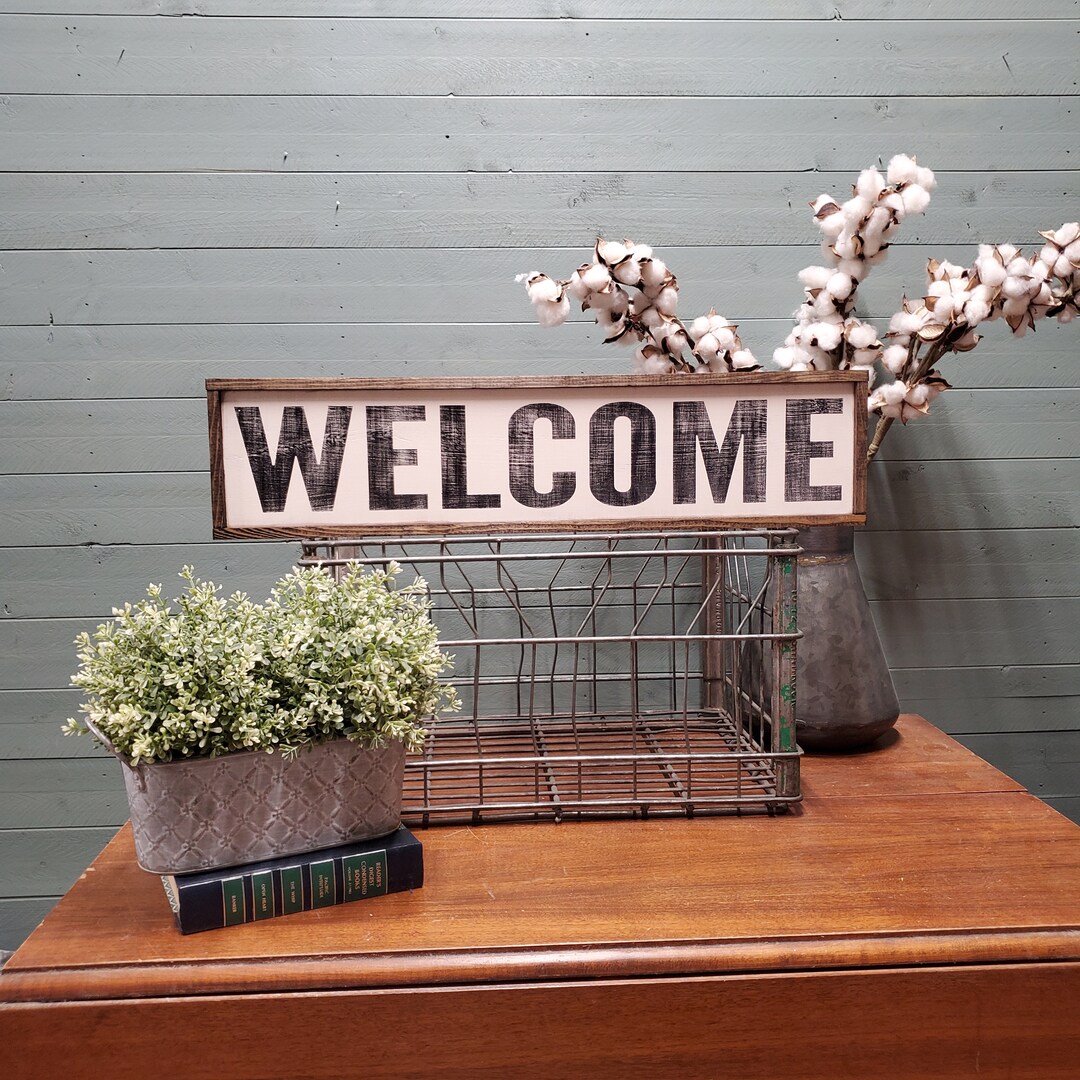 Welcome Sign, Wood Welcome Sign, Rustic Welcome Sign, Farmhouse Style ...