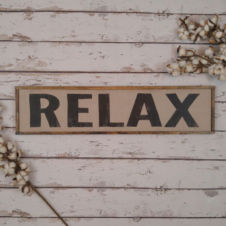 Relax Sign Relax Wood Sign Spa Decor Vertical Wood Sign | Etsy