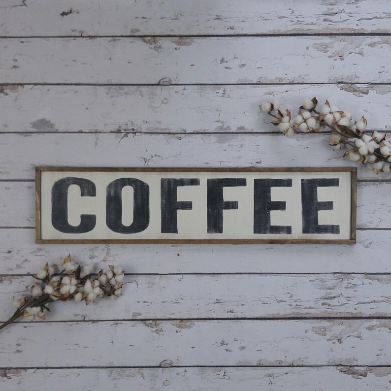Coffee Sign Coffee Signs for Kitchen Rustic Coffee Sign | Etsy