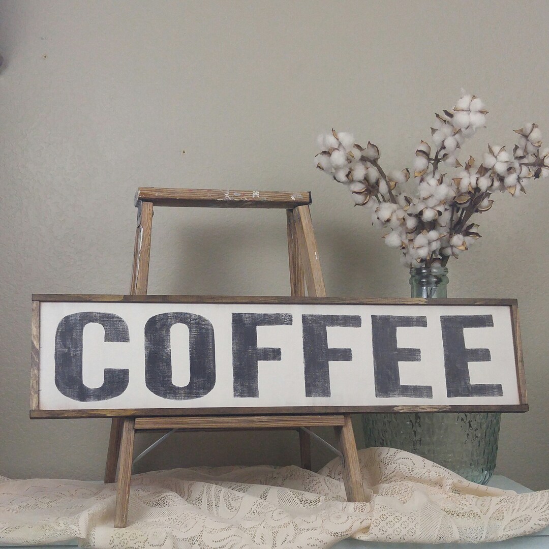 Coffee Sign Coffee Signs for Kitchen Rustic Coffee Sign - Etsy