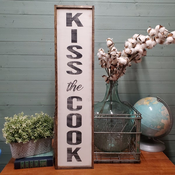 Kiss the Cook Sign - Etsy
