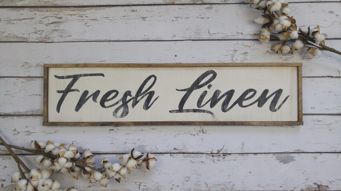 Fresh Linen Sign Farmhouse Decor Laundry Sign Farmhouse | Etsy