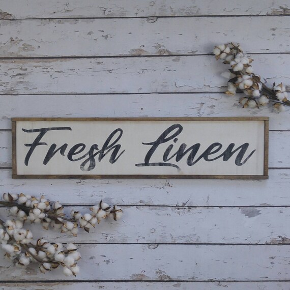 Fresh Linen Sign Farmhouse Decor Laundry Sign Farmhouse | Etsy