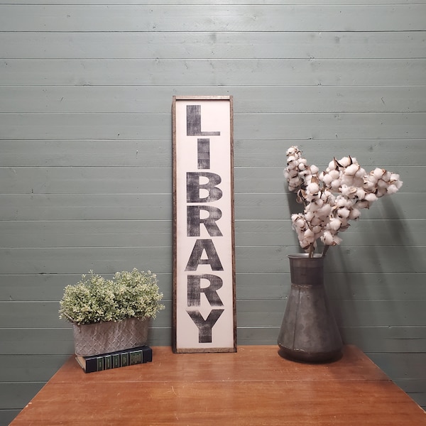 Library Sign - Etsy
