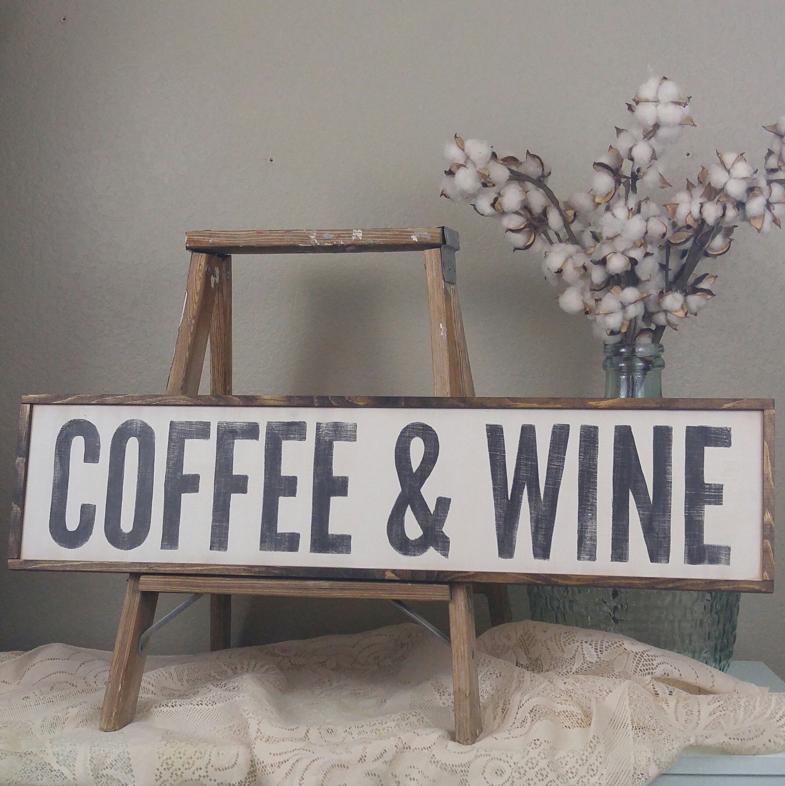 Wood Coffee and Wine Sign Coffee Bar Decor Gift for Coffee | Etsy
