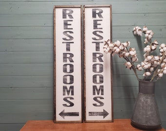 Restroom Sign Vertical - Etsy