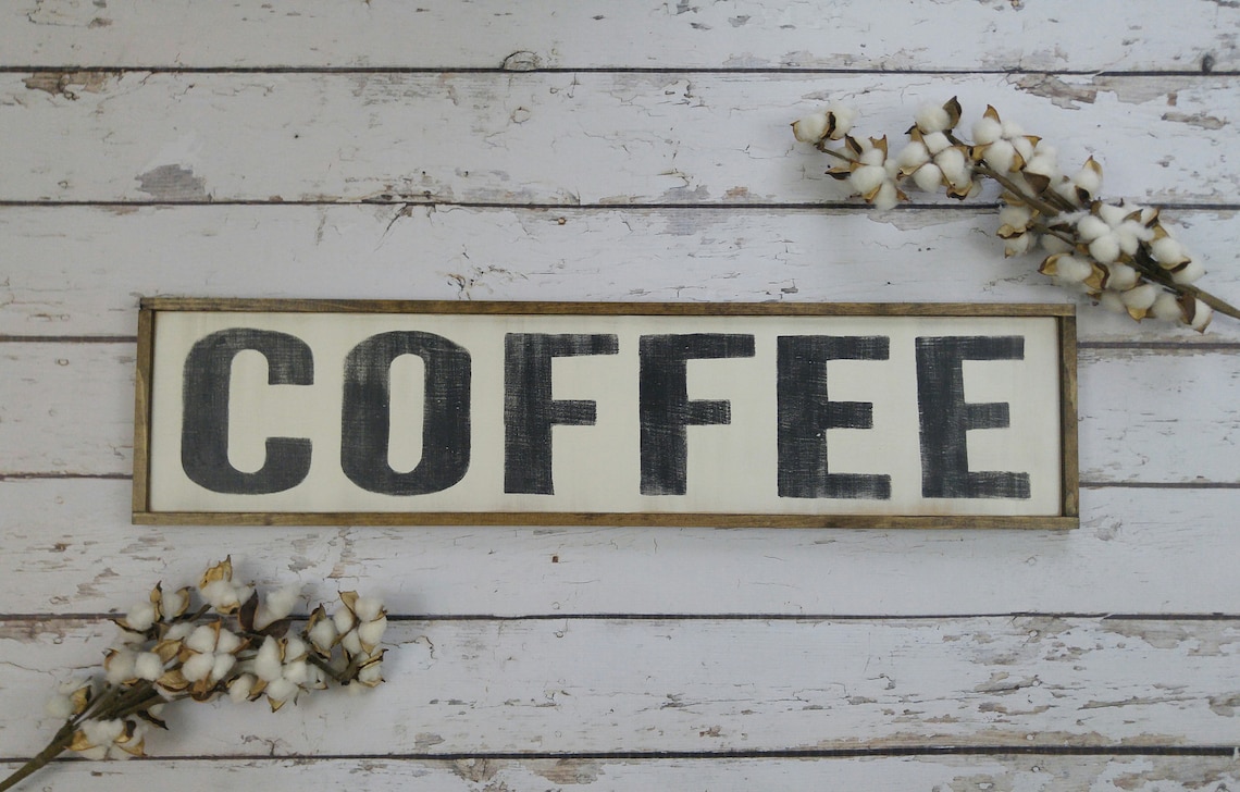 Coffee Sign Coffee Signs for Kitchen Rustic Coffee Sign | Etsy