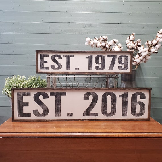 Established Sign Est Sign Wedding Gift Farmhouse Decor | Etsy