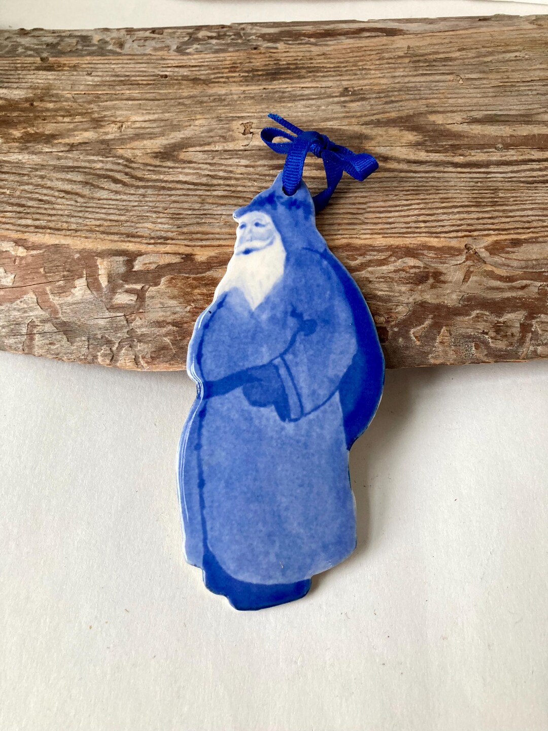 Rocky Marsh Pottery Blue and White Santa Claus Christmas Ornament - Etsy