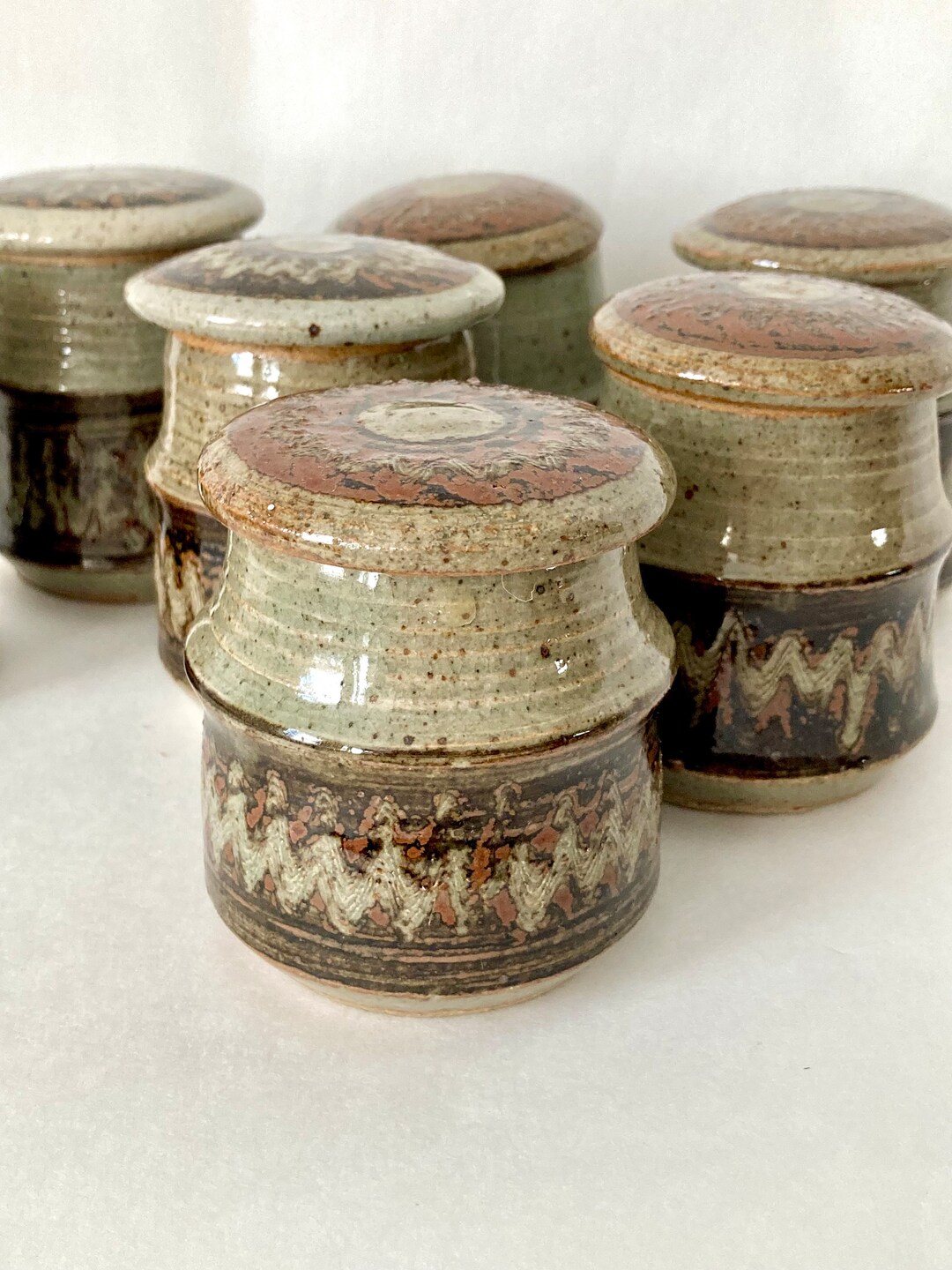 Vintage Studio Pottery Stoneware Small Storage Jar With Cover Earthy ...