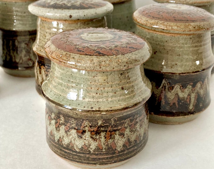 Vintage Studio Pottery Stoneware Small Storage Jar With Cover Earthy ...