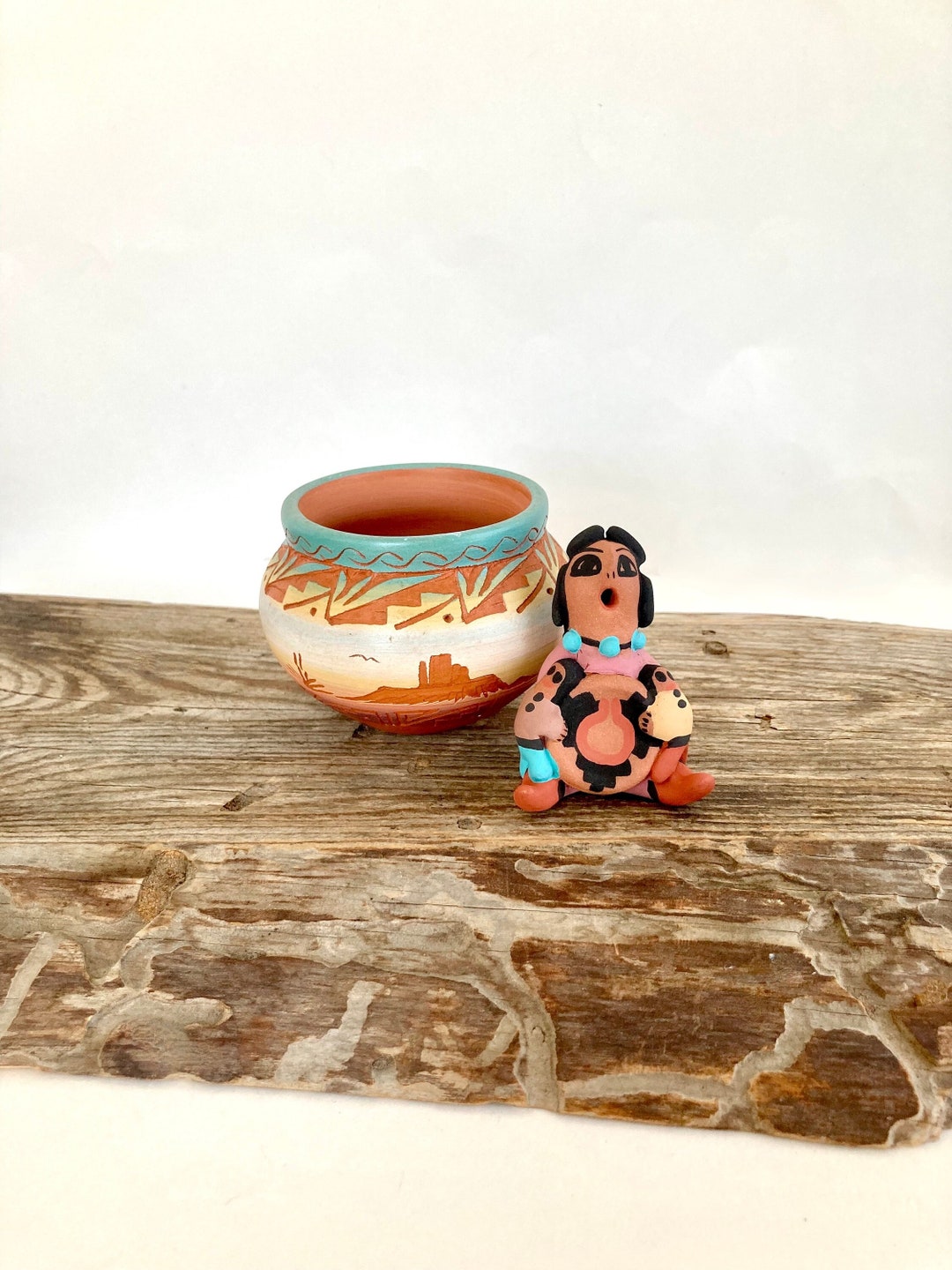 Collection of Navajo Clay Pottery Storyteller Figurine Eva Betonie With ...