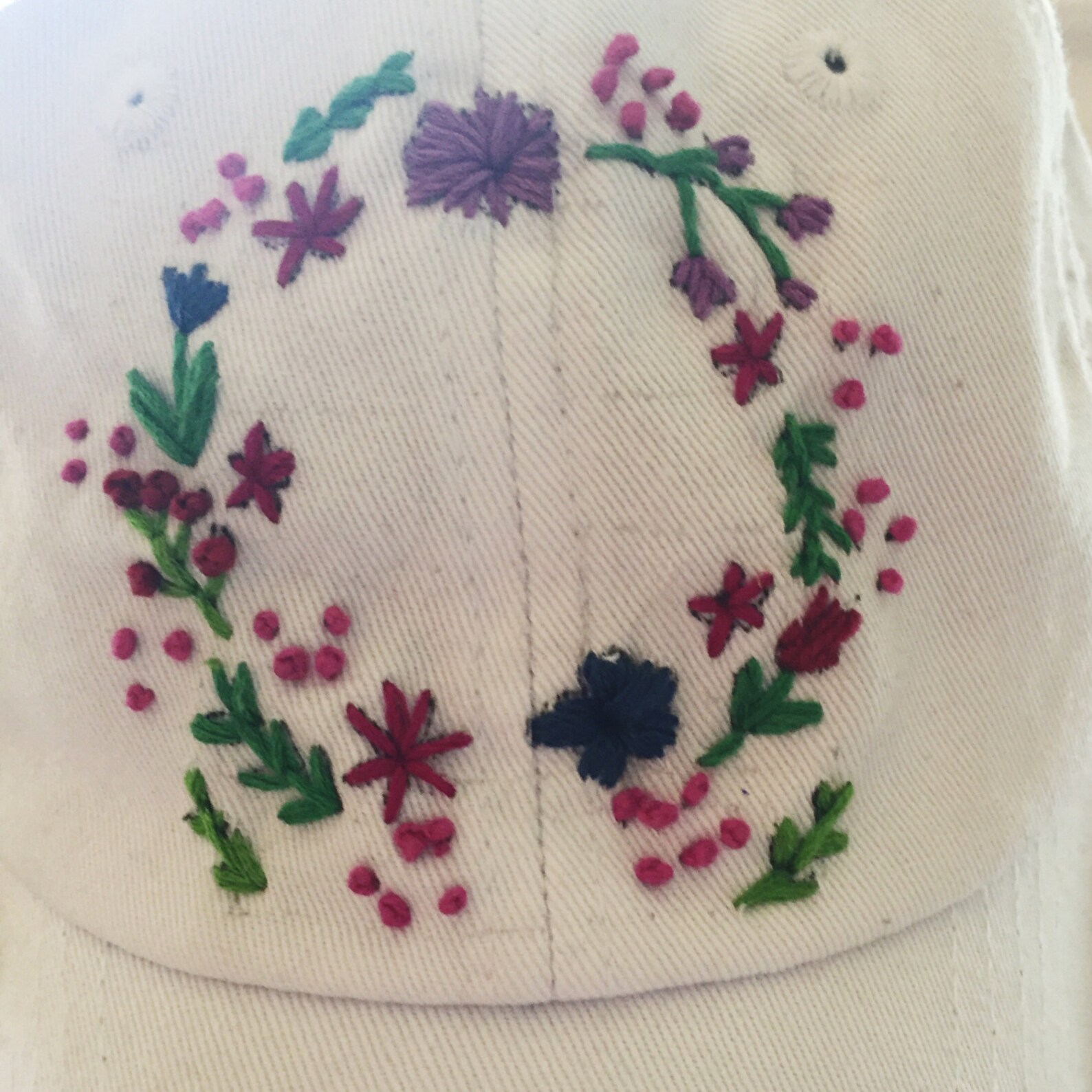 Custom Floral Embroidered Baseball Cap - Etsy